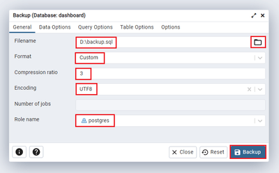 PgAdmin Backup and Restore Database